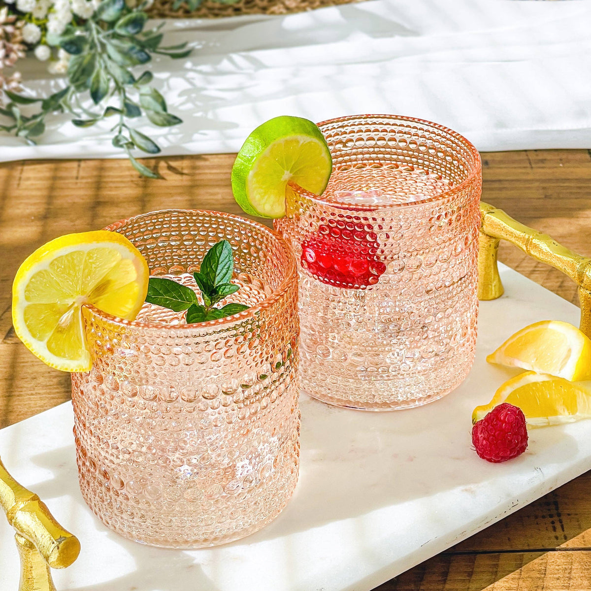 10 oz Beaded Rose Drinking Glasses – Josephine Interiors